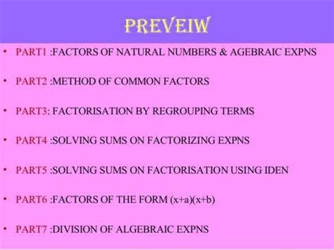Factorisation Maths Ppt By Kanishk Schdeva Class 8th Pptx