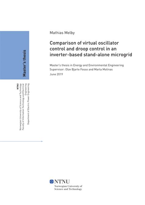 Pdf Comparison Of Virtual Oscillator Control And Droop Control In An