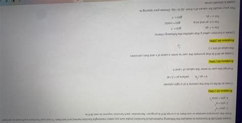 Solved Create Matlab Functions To Evaluate The Following