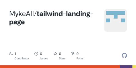 github mykeall tailwind landing page