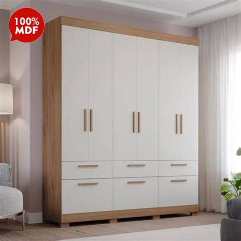 Roupeiro Porto 6 Pts S Esp Cinamomo Off
