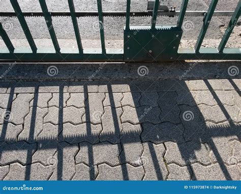 Fence Security Architecture Factory Gated Stock Photo Image Of Planning Shadow 115973874