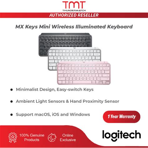 Logitech Mx Keys Mini Minimalist Wireless Illuminated Keyboard Windows And Macos Lazada