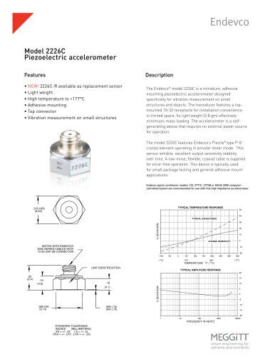 Endevco® Model 6240m10 Extreme High Temp Accelerometer To 760 Endevco Pdf Catalogs