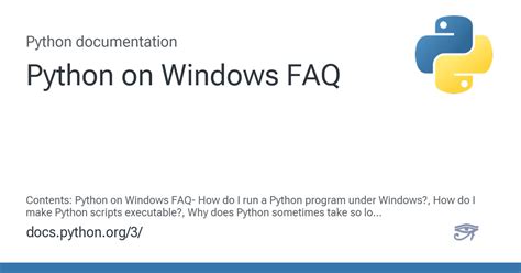 python on windows faq — python 3 13 7 documentation