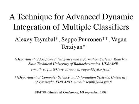 Ppt A Technique For Advanced Dynamic Integration Of Multiple