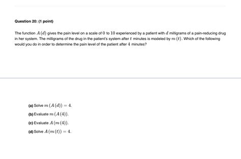 solved question 20 1 ﻿point the function a d ﻿gives the