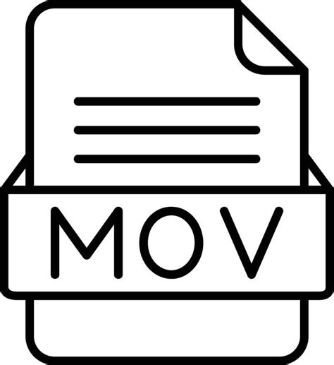 Mov File Format Line Icon 28551017 Vector Art At Vecteezy