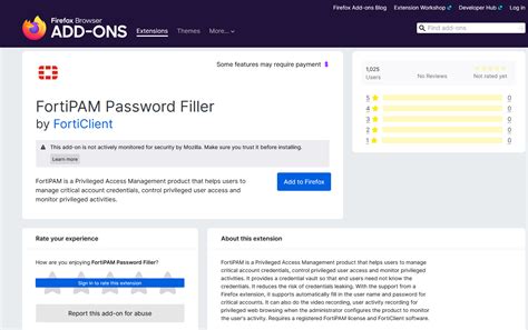 Installing Fortipam Password Filler Web Extension On Chromefirefox