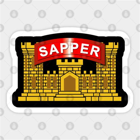 Sapper Tab W Eng Br Sapper Tab W Eng Br Sticker Teepublic