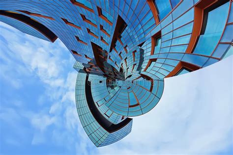 Modern Building Perspective Distortion By Twisting A New Angle Blue Modern Building Perspective Distortion By Twisting A New Angle Blue