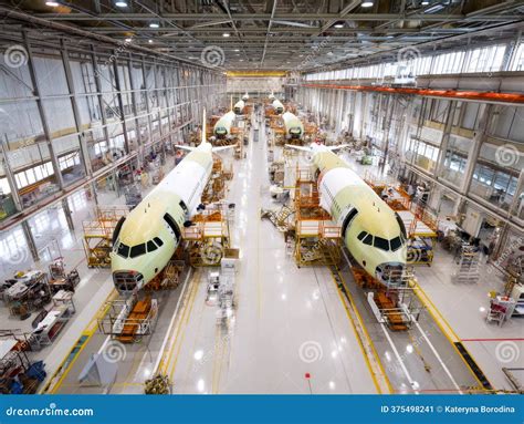Planes Assembly Hall Light Passenger Plane Prepared For Assembling