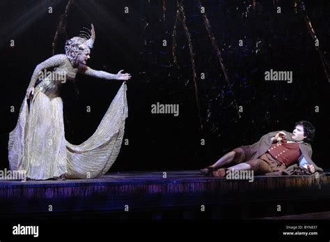 Laura Michelle Kelly As Galadriel And James Loye As Frodo Lord Of The Rings Photocall Held At