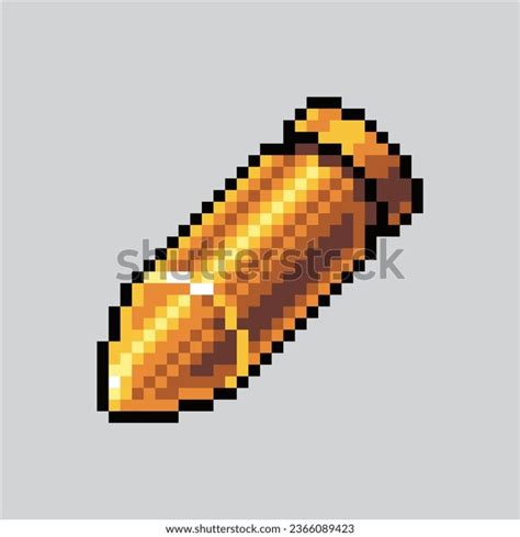 Pixel Art Bullet Pixelated Bullet Bullet Vetor Stock Livre De Direitos Shutterstock