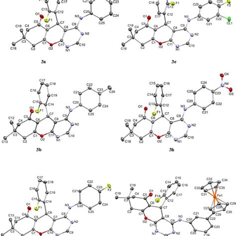 Molecular Structures Of Compounds 3a To 3c 3e 3h And 3j Drawn At 50