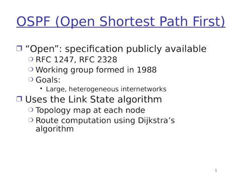 Pdf Ospf Open Shortest Path First Ospf Open Shortest Path First Open Specification