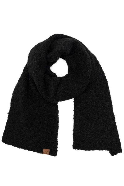 Recycled Fiber Boucle Scarf Black Wildland Organics