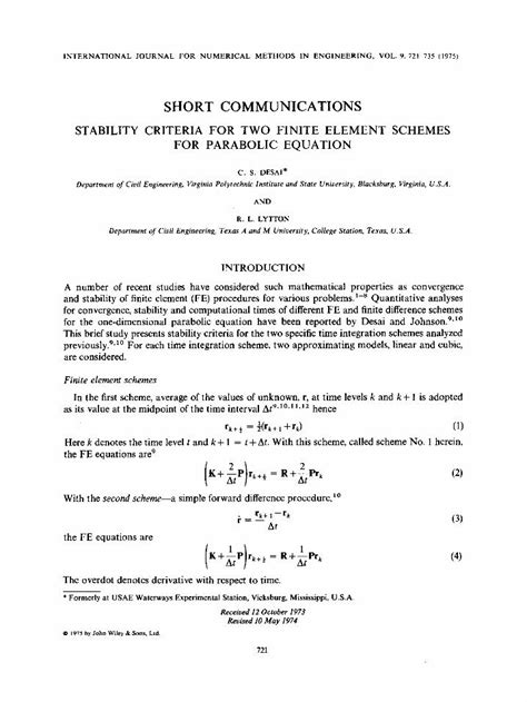 PDF Stability Criteria For Two Finite Element Schemes For Parabolic Equation DOKUMEN TIPS