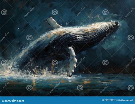Majestic Whale Leaping Out Of Ocean Waves Creating Using Generative Ai