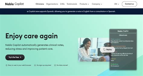Nabla Copilot Clinical Note Assistant Top Ai Tools