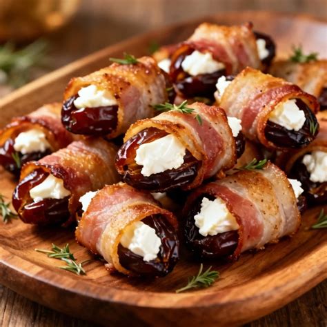 Bacon Wrapped Dates Stuffed With Goat Cheese