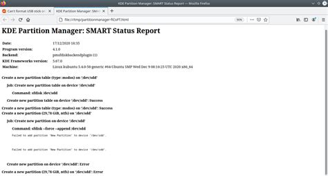 Partitioning Cant Format Usb Stick On Kubuntu Ask Ubuntu