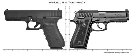 Glock G21 Sf Vs Taurus Pt917 C Size Comparison Handgun Hero