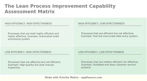 Lean Process Improvement Capability Assessment Matrix [free Download]