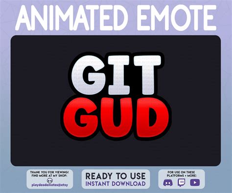 Git Gud Animated Emote Vibrant Red Git Gud Emote Funny Animated Red