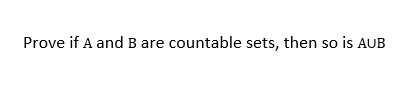 SOLVED Prove If Aand B Are Countable Sets Then So Is AUB