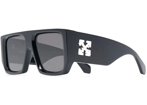 Off White Tropez Rectangular Frame Sunglasses Blackwhite