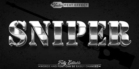 Premium Vector Red Sniper Vector Editable Text Effect Template