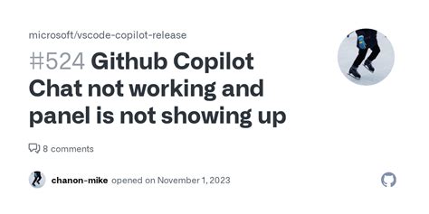 Github Copilot Chat Not Working And Panel Is Not Showing Up · Issue 524 · Microsoftvscode