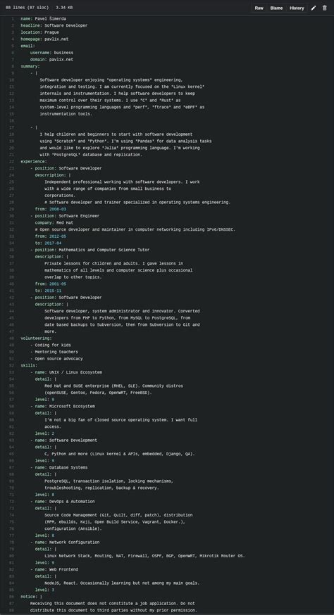Pavel Grumpy Šimerda Na Linkedin Résumé Github Pdf Python