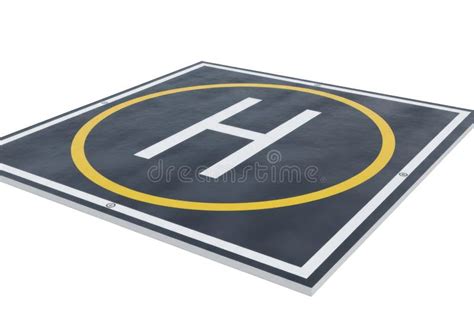 Helicopter Landing Pad Symbol H Circle Yellow Lines Aviation Transportation Ground Markings
