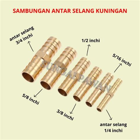 Jual Sambungan Conector Penyambung Konektor Antar Selang 3 4 5 8 1 2 3 8 5 16 1 4 Inch