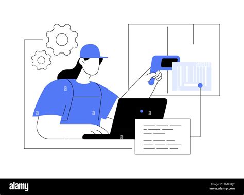 Barcode Scanning Abstract Concept Vector Illustration Stock Vector