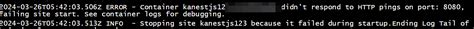 Nodejs Error Container Xxx Didnt Respond To Pings On Port