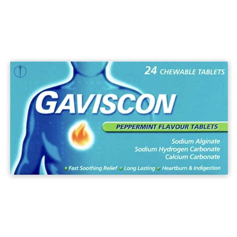 Gaviscon Peppermint Chewable Tablets Pack Of 24 Gaviscon Rightdose