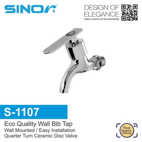 Sinor S 1107 Eco Quality Wall Bib Tap Bathroom Wall Mounted Water Faucet Paip Air Tandas 浴室水龙头