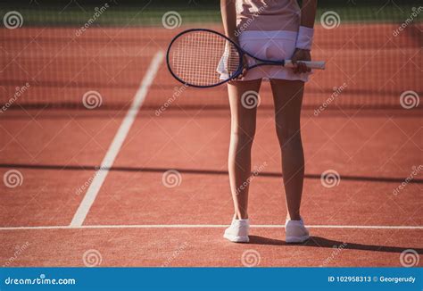 Girl Playing Tennis Stock Image Image Of Caucasian 102958313