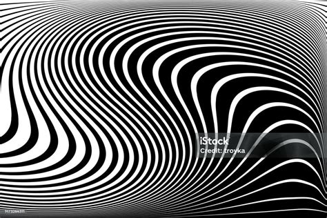 Wavy Lines Pattern With 3d Illusion And Twisting Movement Effect Stock Illustration Download