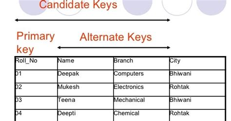 all keys in database with examples techstera