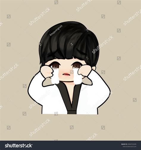 Yohan Chibi Illustration Cute Manga Emotions Stock Illustration