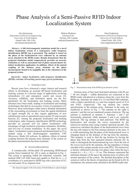 Pdf Phase Analysis Of A Semi Passive Rfid Indoor Localization System
