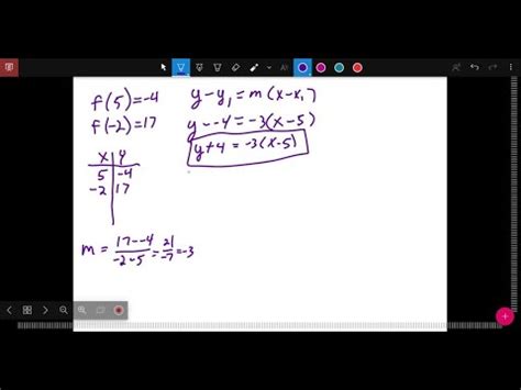 Write the linear function such that it has the indicated function ...