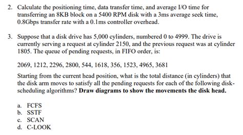 solved 2 calculate the positioning time data transfer