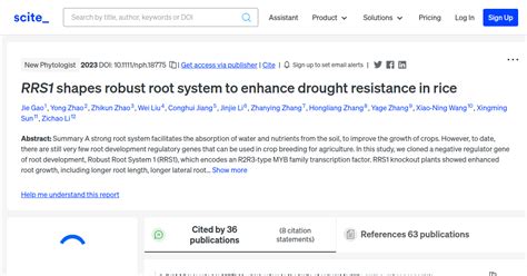 Rrs1 Shapes Robust Root System To Enhance Drought Resistance In Rice
