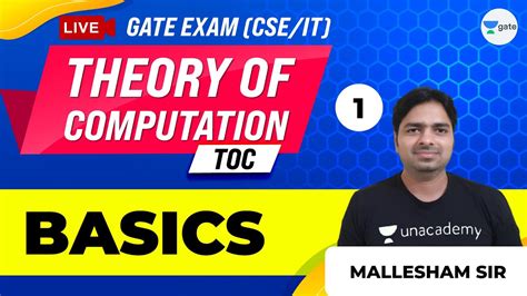 Theory Of Computation Toc Basics Of Toc Lec 1 Gate Computer Scienceit Engineering Exam