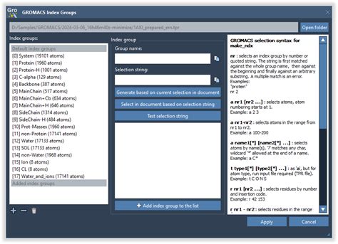 Adding Custom Index Groups Samson Documentation Center